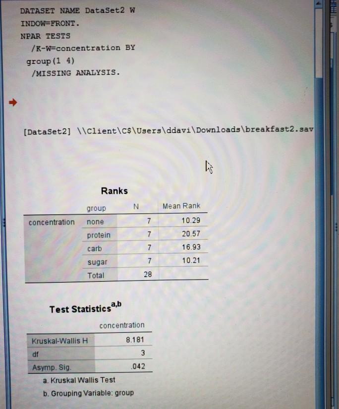Solved SPSS Tutorial 8 Nonparametric Hypothesis Testing Chegg
