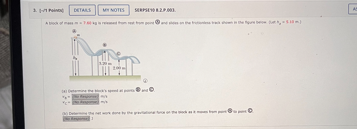 Solved [-/1 ﻿Points] ﻿SERPSE10 8.2.P.003.A block of mass | Chegg.com