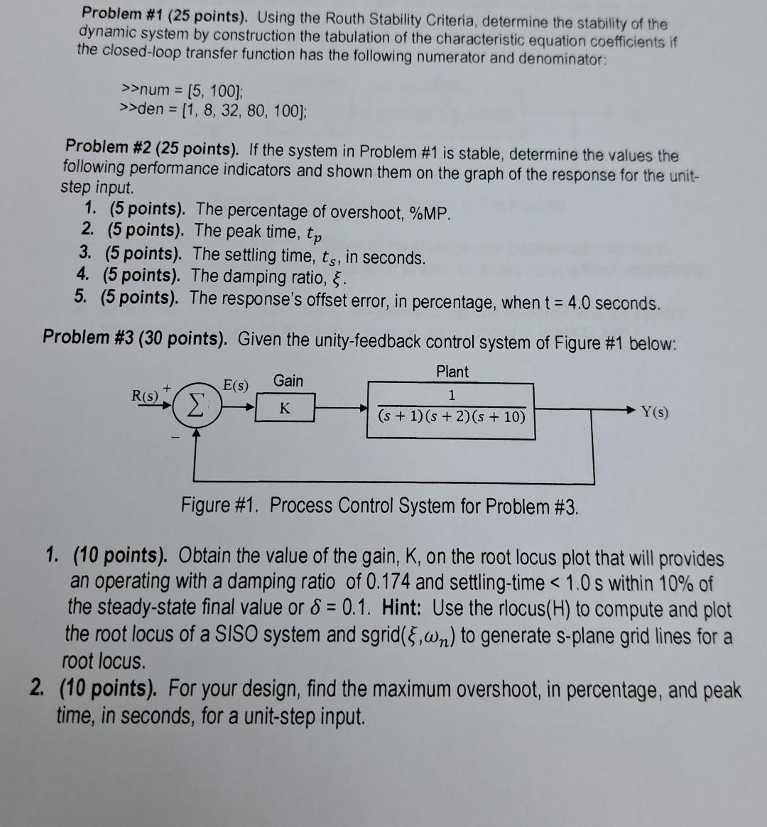Problem #2 (25 points). If the system in Problem #1 | Chegg.com