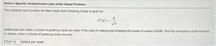 Solved The marginal cost function for Mark Hall's Bulk | Chegg.com