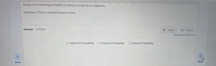 Solved Decide if the following probability is classical, | Chegg.com