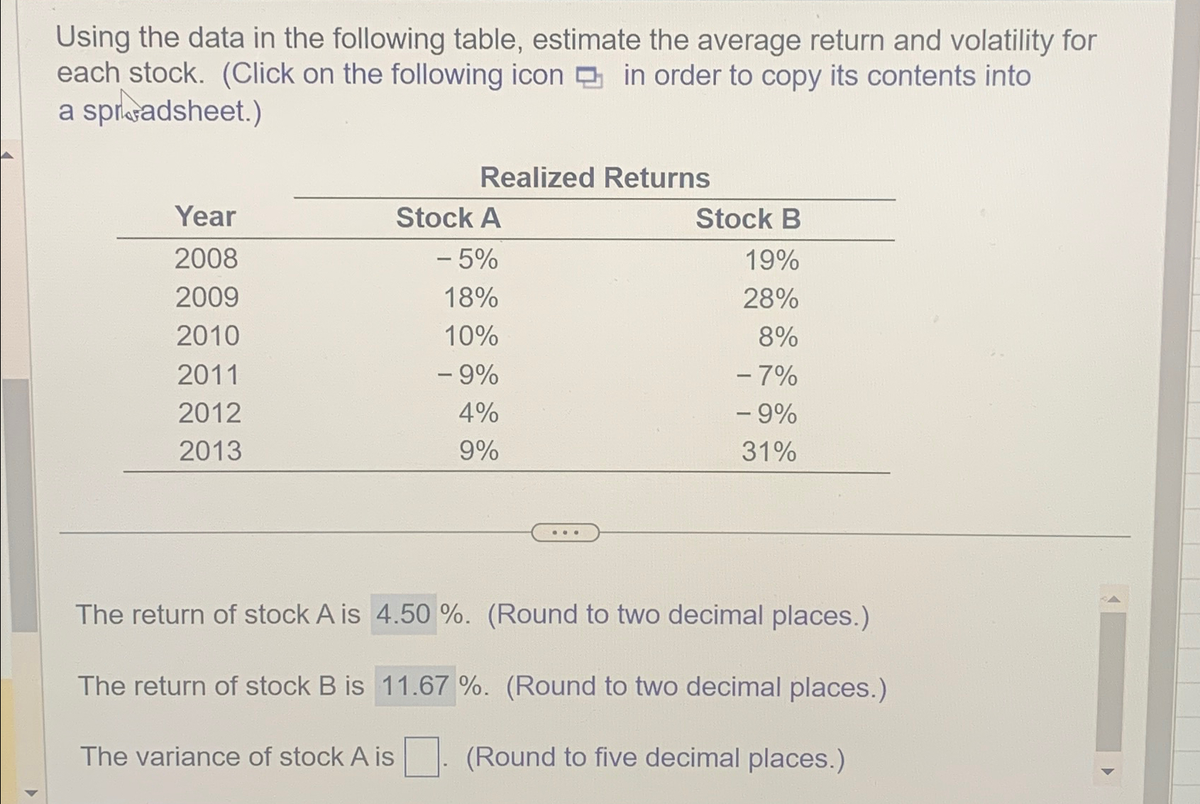 Solved Using the data in the following table, estimate the | Chegg.com