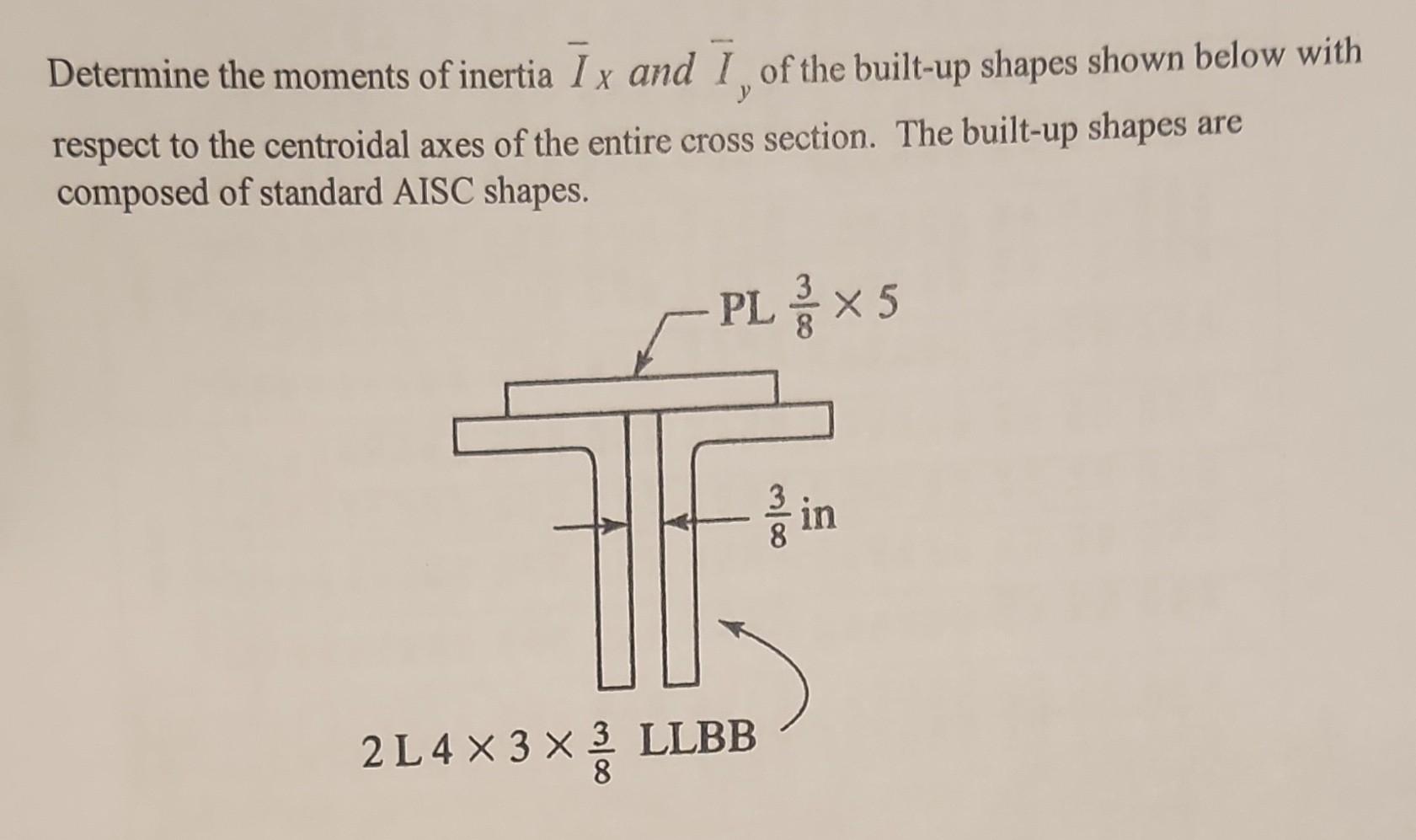Solved Determine the moments of inertia IˉX and Iˉy of the | Chegg.com