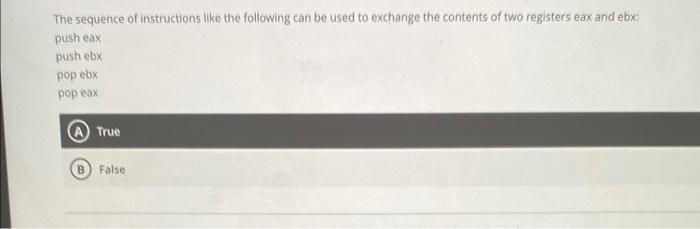 Solved What will be the value of EAX when the following | Chegg.com