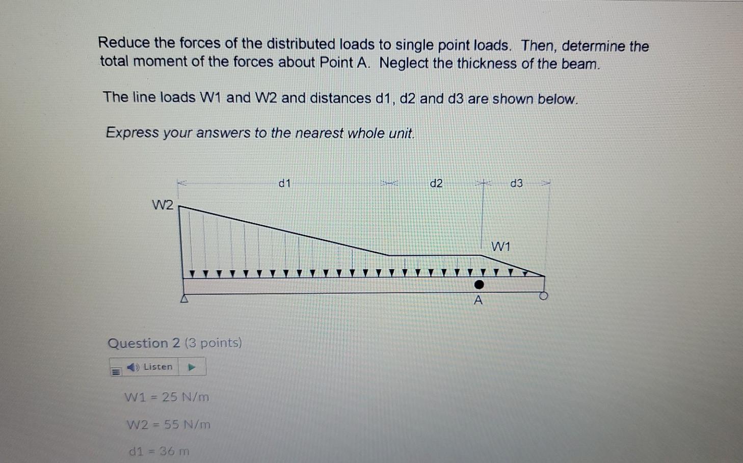 Solved Reduce the forces of the distributed loads to single | Chegg.com
