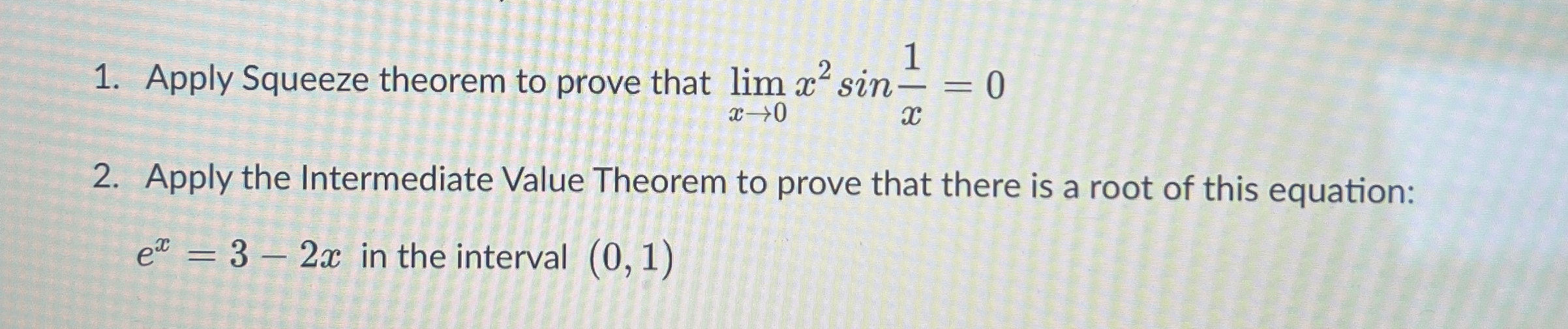 Solved Apply Squeeze theorem to prove that | Chegg.com