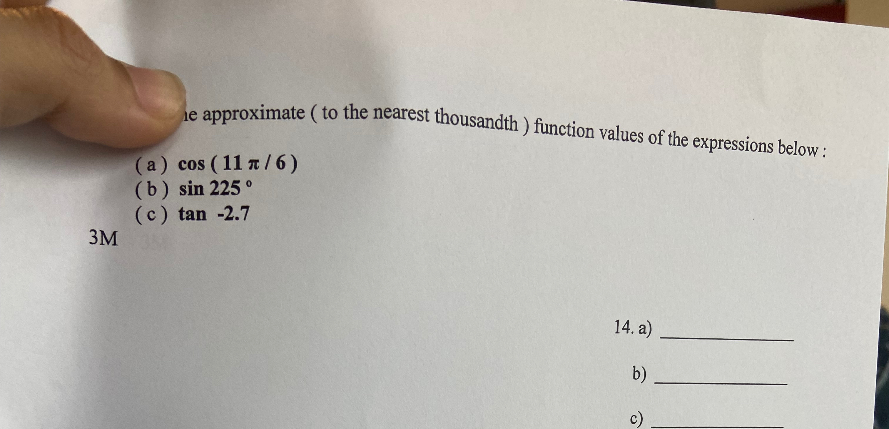 Solved 1e approximate ( ﻿to the nearest thousandth) | Chegg.com