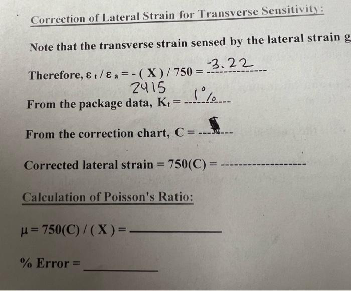Solved Correction of Lateral Strain for Transverse | Chegg.com