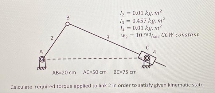 Solved stant Calculate required torque applied to link 2 in | Chegg.com