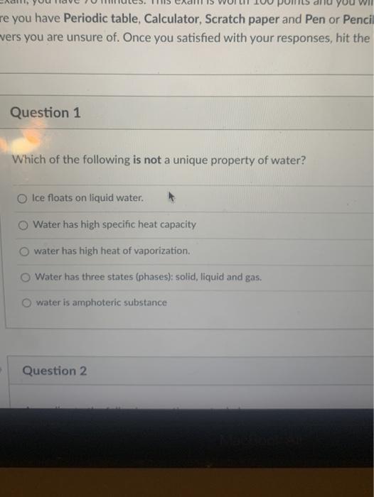 Solved re you have Periodic table, Calculator, Scratch paper | Chegg.com