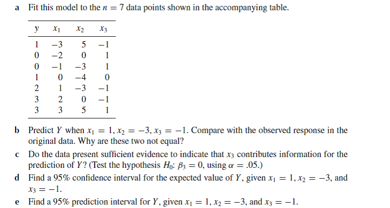 Solved: A response Y is a function of three independent variabl ...