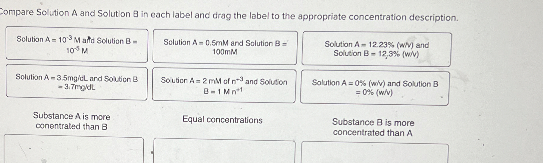 Solved Compare Solution A and Solution B in each label and | Chegg.com