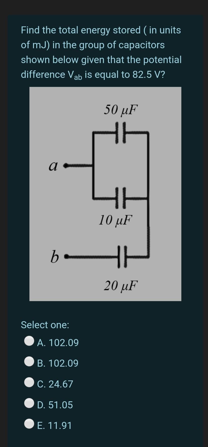 Solved Find the total energy stored ( in units of mJ) in the | Chegg.com