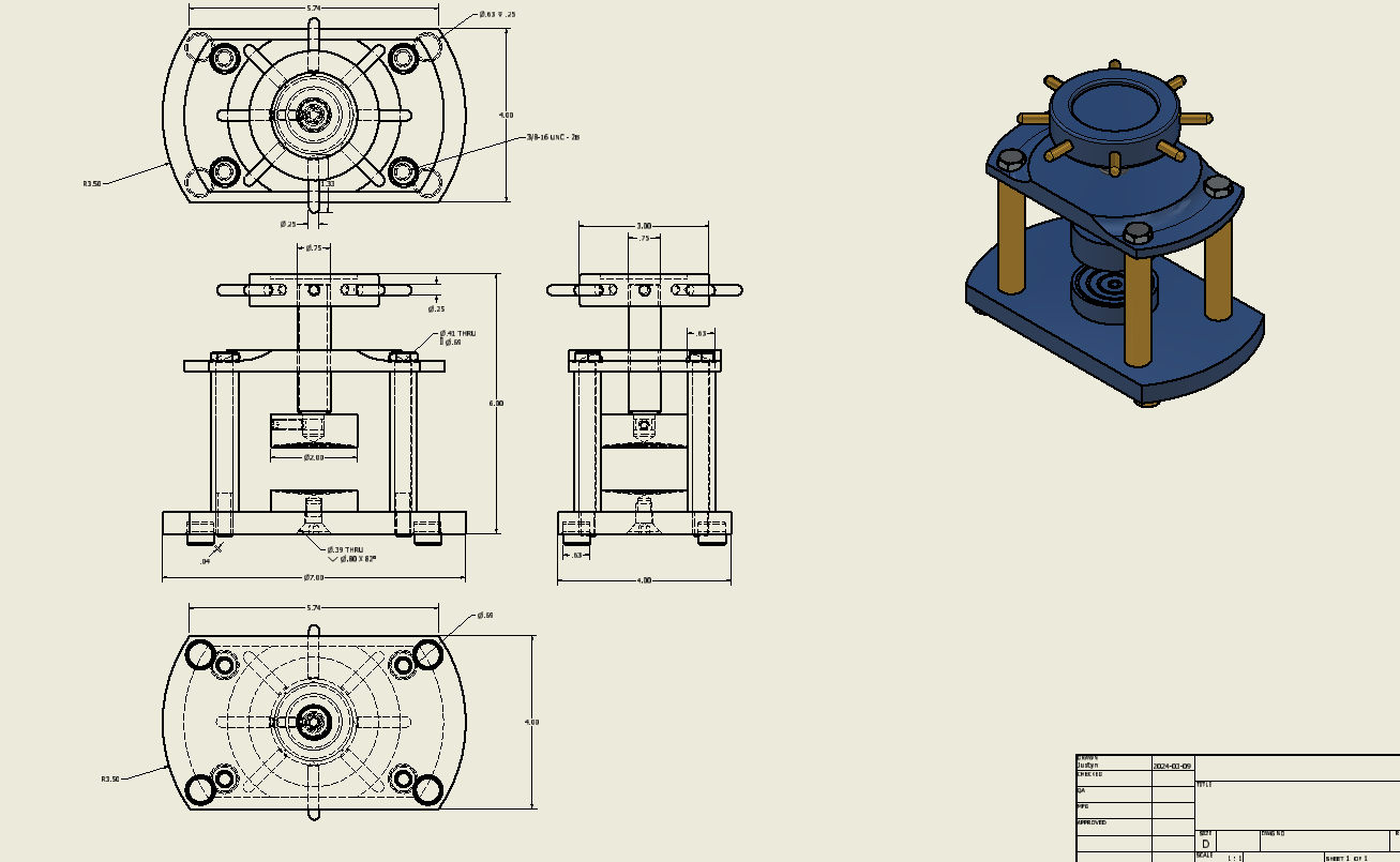Solved Make a assembly drawing of this model. Doesn't need | Chegg.com