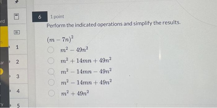 Solved Perform the indicated operations and simplify the | Chegg.com