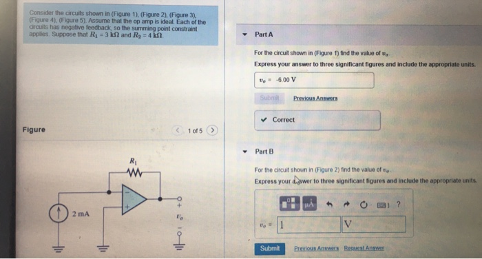 Solved Consider the circuits shown in (Figure 1). (Figure | Chegg.com