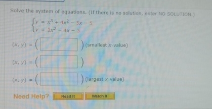 Solved Solve the system of equations. (If there is no | Chegg.com