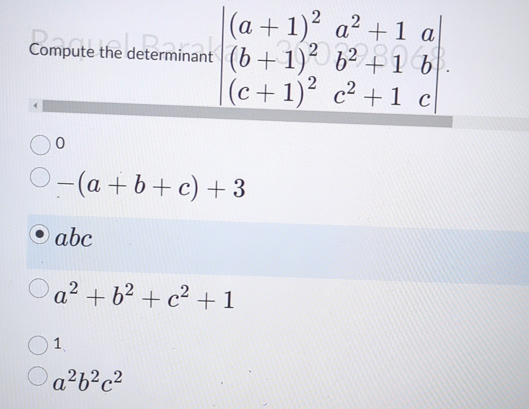 Solved this is the question Compute the determinant | Chegg.com