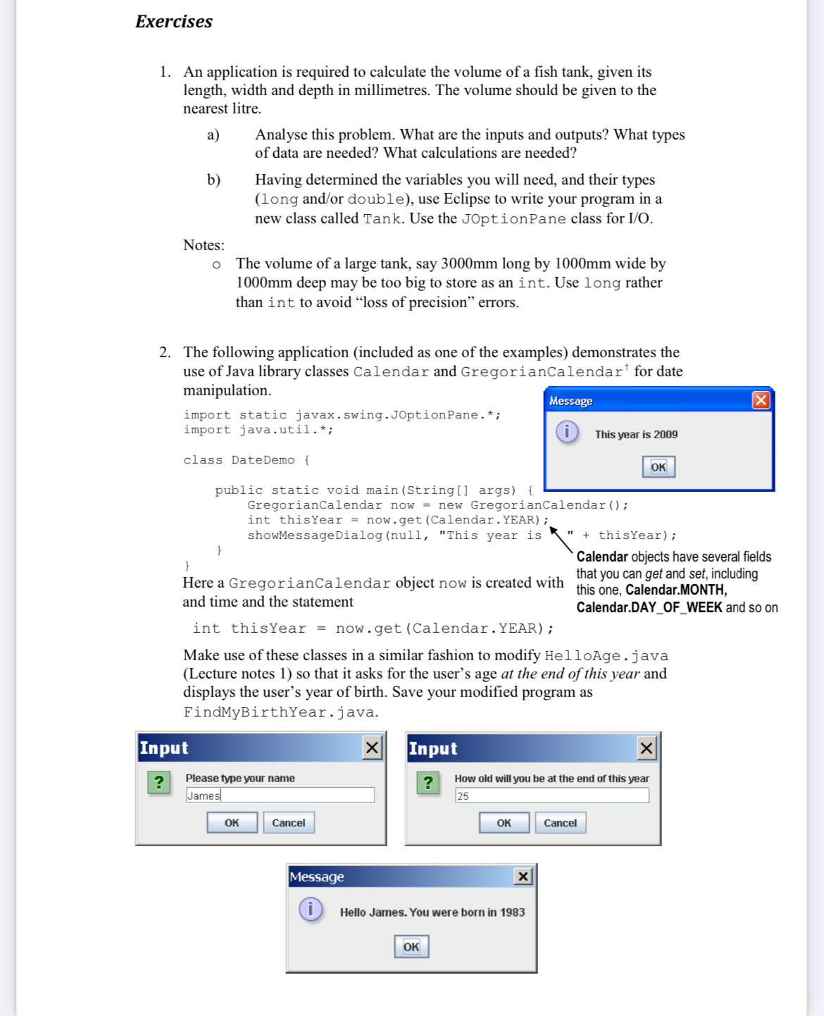 Solved ExercisesAn application is required to calculate the | Chegg.com