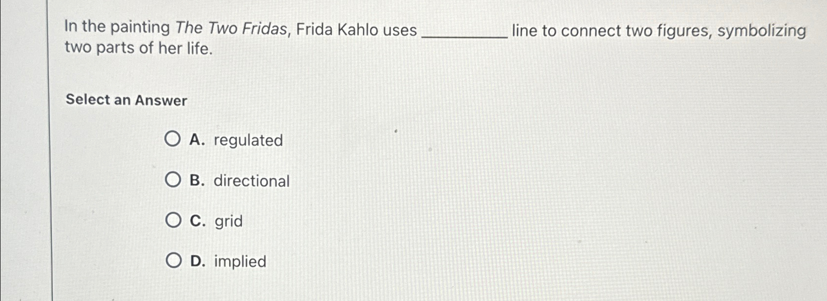 Solved In the painting The Two Fridas, Frida Kahlo uses q, | Chegg.com