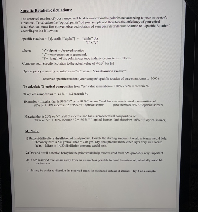 Solved Specific Rotation calculations: The observed rotation | Chegg.com