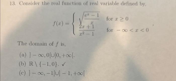 Solved 13. Consider the real function of real variable | Chegg.com