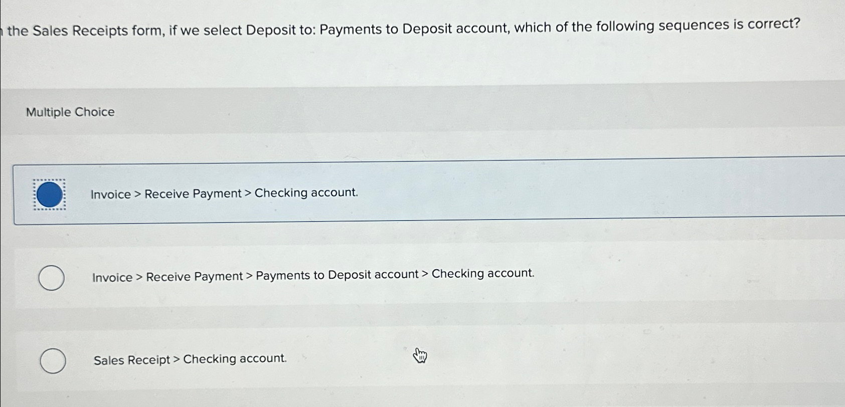 Solved the Sales Receipts form, if we select Deposit to: | Chegg.com