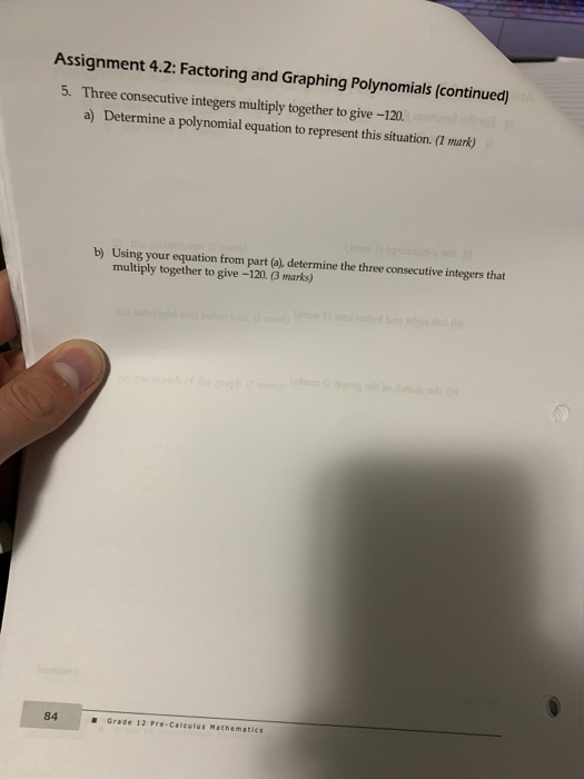 Solved Assignment 4.2: Factoring and Graphing Polynomials | Chegg.com