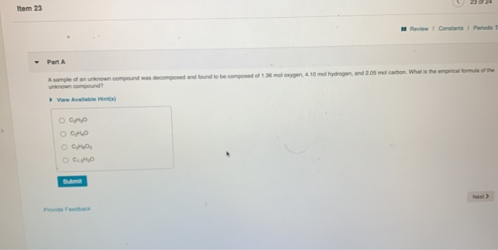 Solved Item 23 Review | Constants Periodic Part A A sample | Chegg.com Solved Item 23 Review | Constants Periodic Part A A sample | Chegg.com