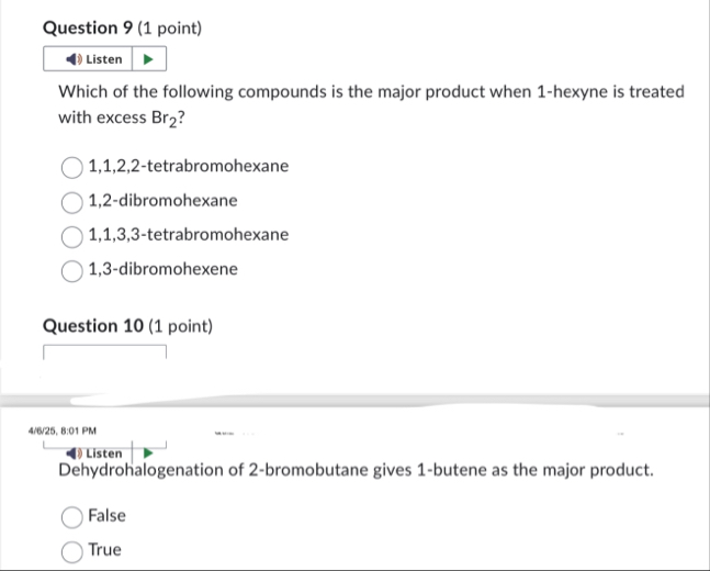 Question 9 (1 ﻿point)Which of the following compounds | Chegg.com