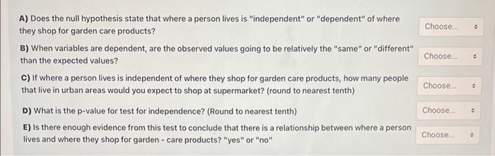 Solved People living in Urban and Rural areas were asked | Chegg.com