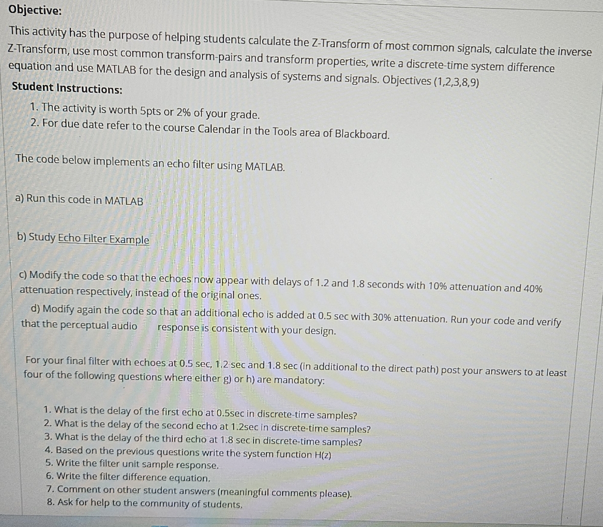 Solved Objective:This activity has the purpose of helping | Chegg.com