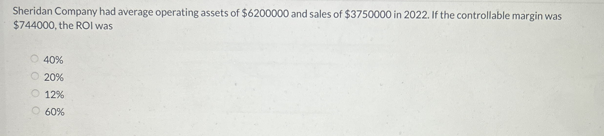 Solved Sheridan Company had average operating assets of | Chegg.com