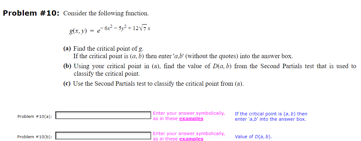 Solved Problem # 10: Consider the following | Chegg.com