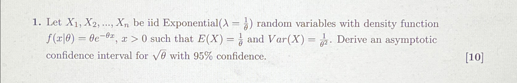 Solved Let x1,x2,dots,xn ﻿be iid )=(1θ ﻿random variables | Chegg.com