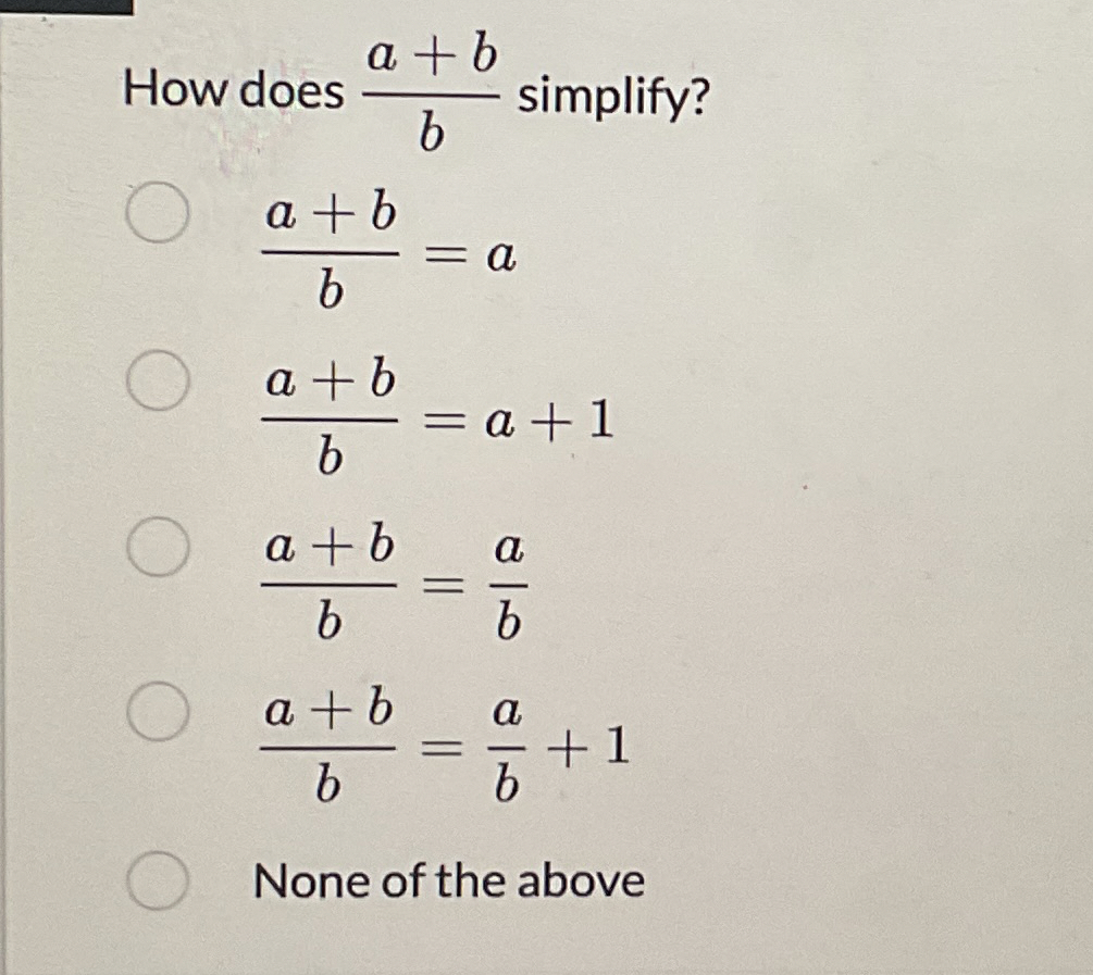 Solved How does a+bb | Chegg.com