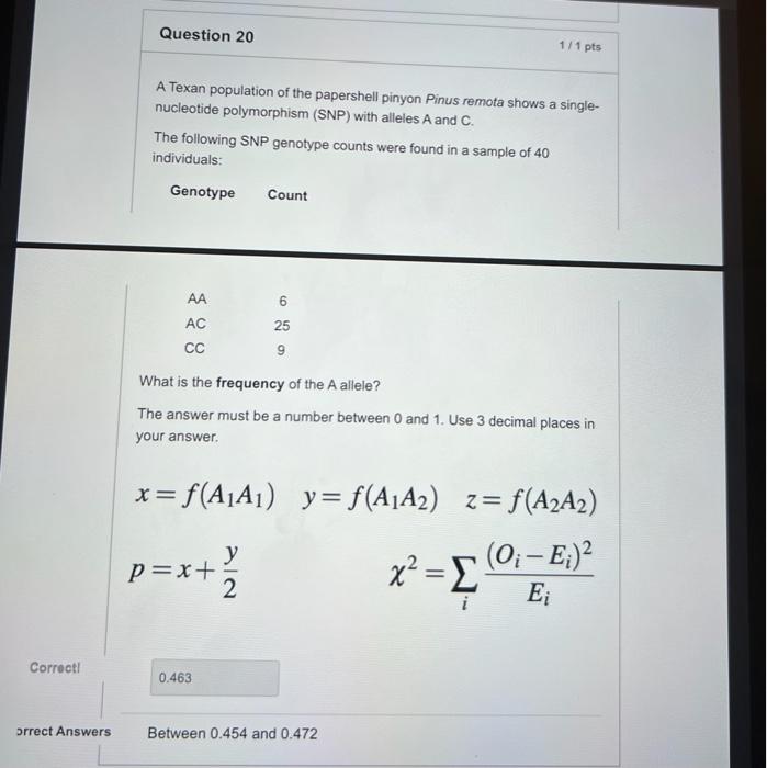 Solved A Texan population of the papershell pinyon Pinus | Chegg.com