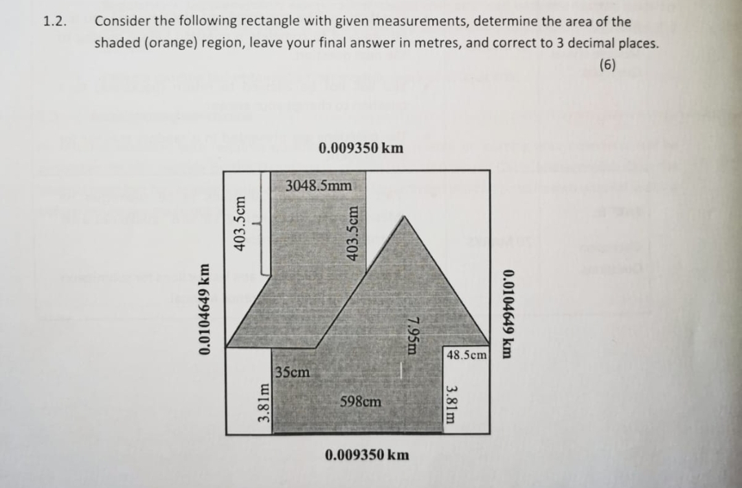 Solved 1.2. ﻿Consider the following rectangle with given | Chegg.com