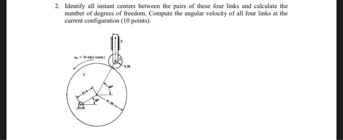 2. Identify all instant centers between the pairs of | Chegg.com