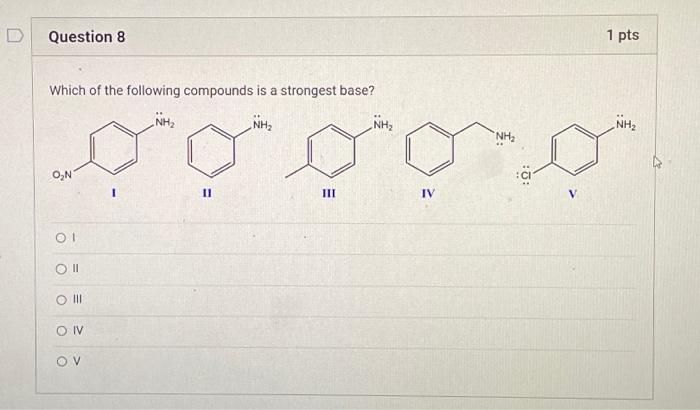 Solved Which of the following compounds is a strongest base? | Chegg.com