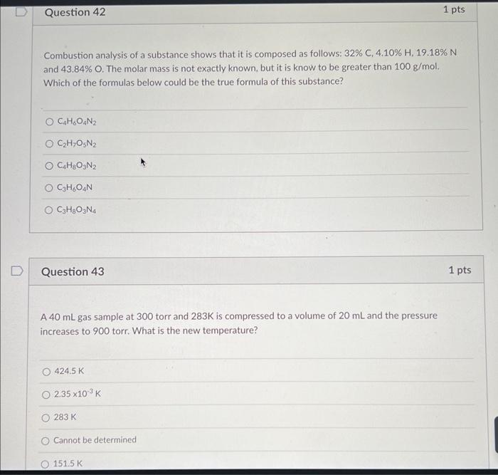 Solved Combustion analysis of a substance shows that it is | Chegg.com