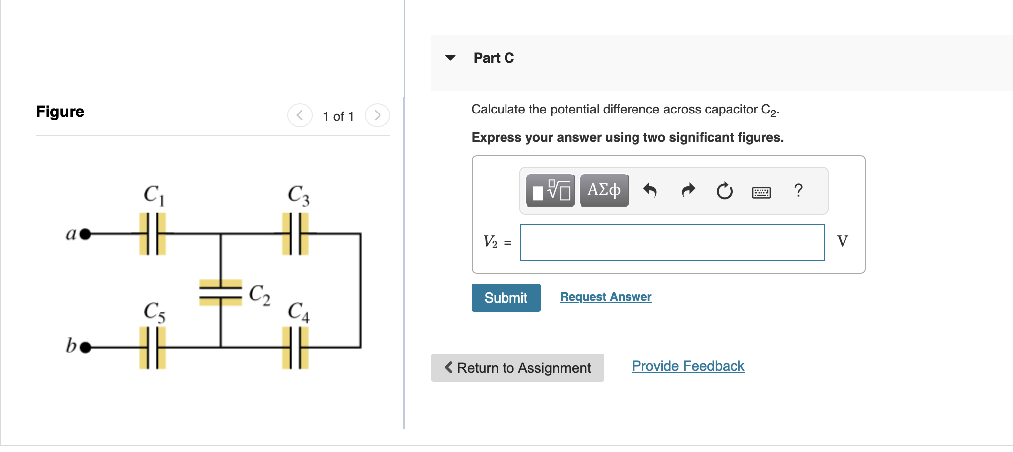 Solved In the figure (Figure 1), ﻿C1 = ﻿C5 = 8.4 \mu F and | Chegg.com