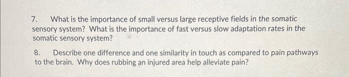 Solved 7. What is the importance of small versus large | Chegg.com