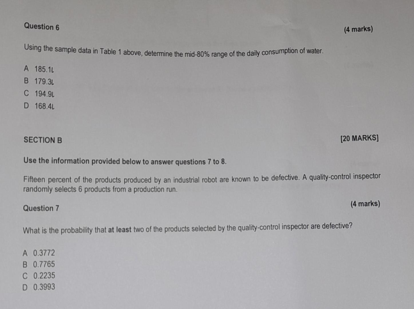 Solved Using the sample data in Table 1 above, determine the | Chegg.com