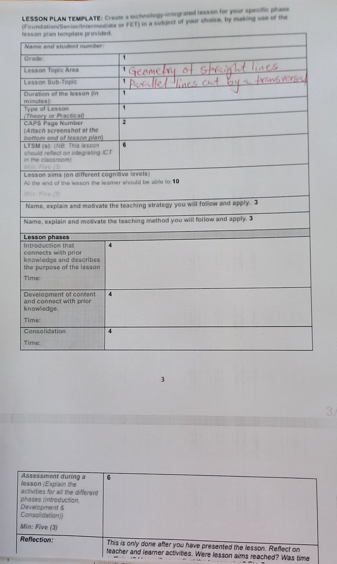 LESSON PLAN TEMPLATE: Create a technology-integrated | Chegg.com