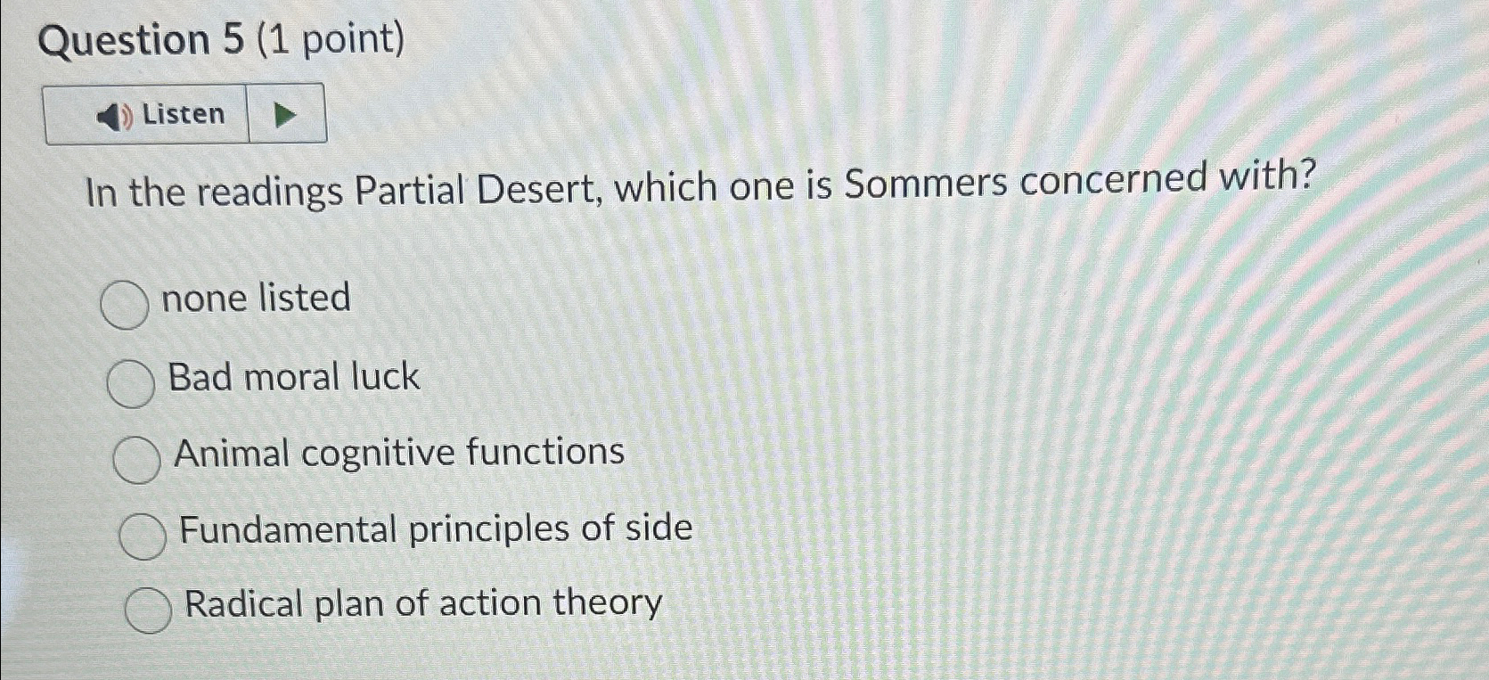Solved Question 5 (1 ﻿point)ListenIn the readings Partial | Chegg.com