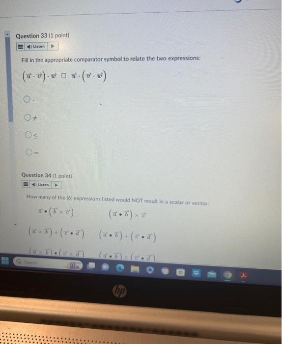 Solved Fill in the appropriate comparator symbol to relate | Chegg.com