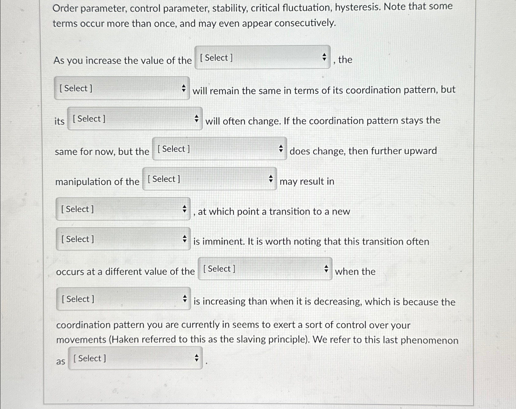 Solved Order parameter, control parameter, stability, | Chegg.com