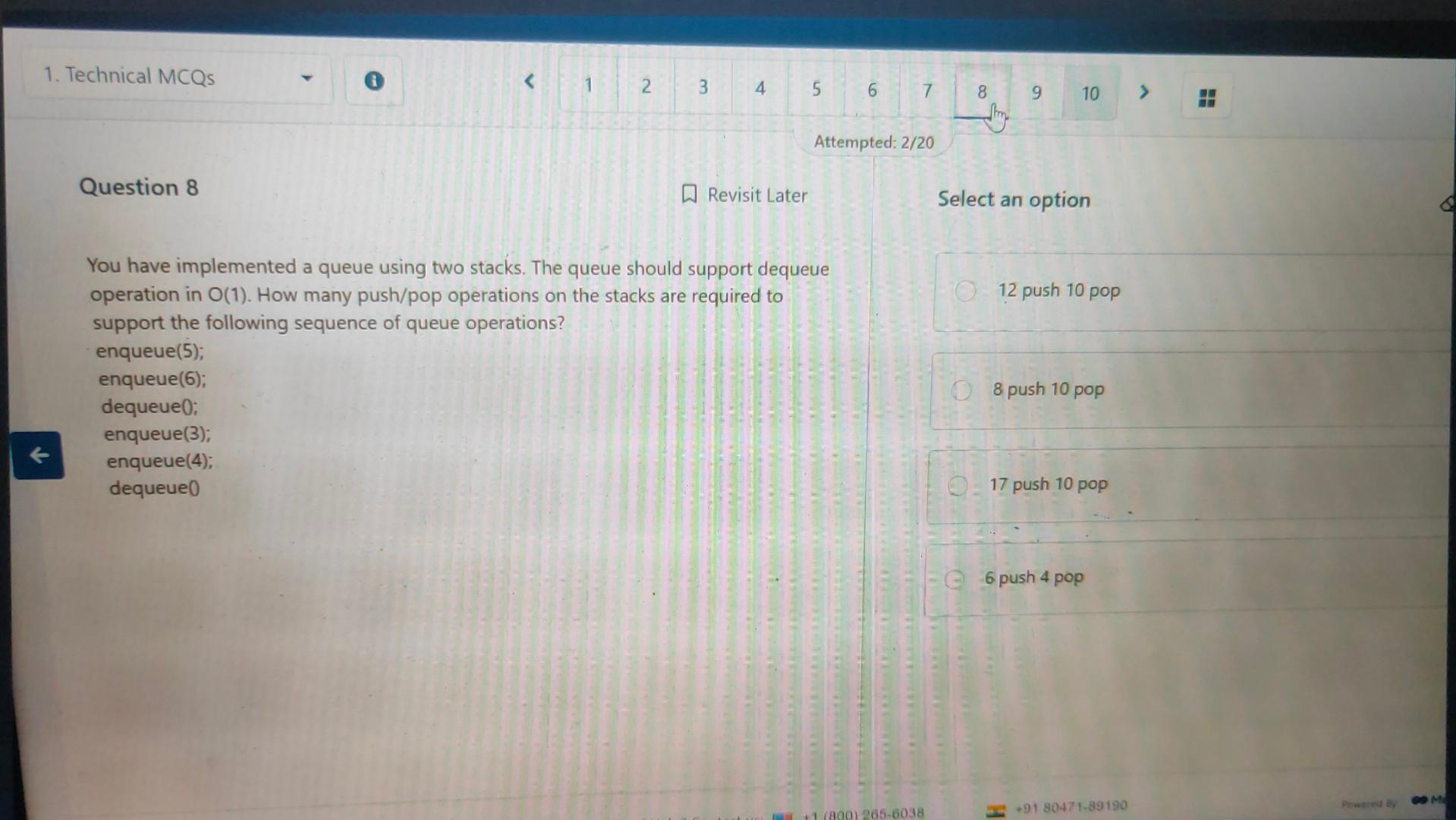 Solved uestion 2 W Revisit Later Select an option Consider | Chegg.com