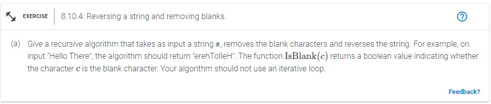 Solved (a) ﻿Give a recursive algorithm that takes as input a | Chegg.com